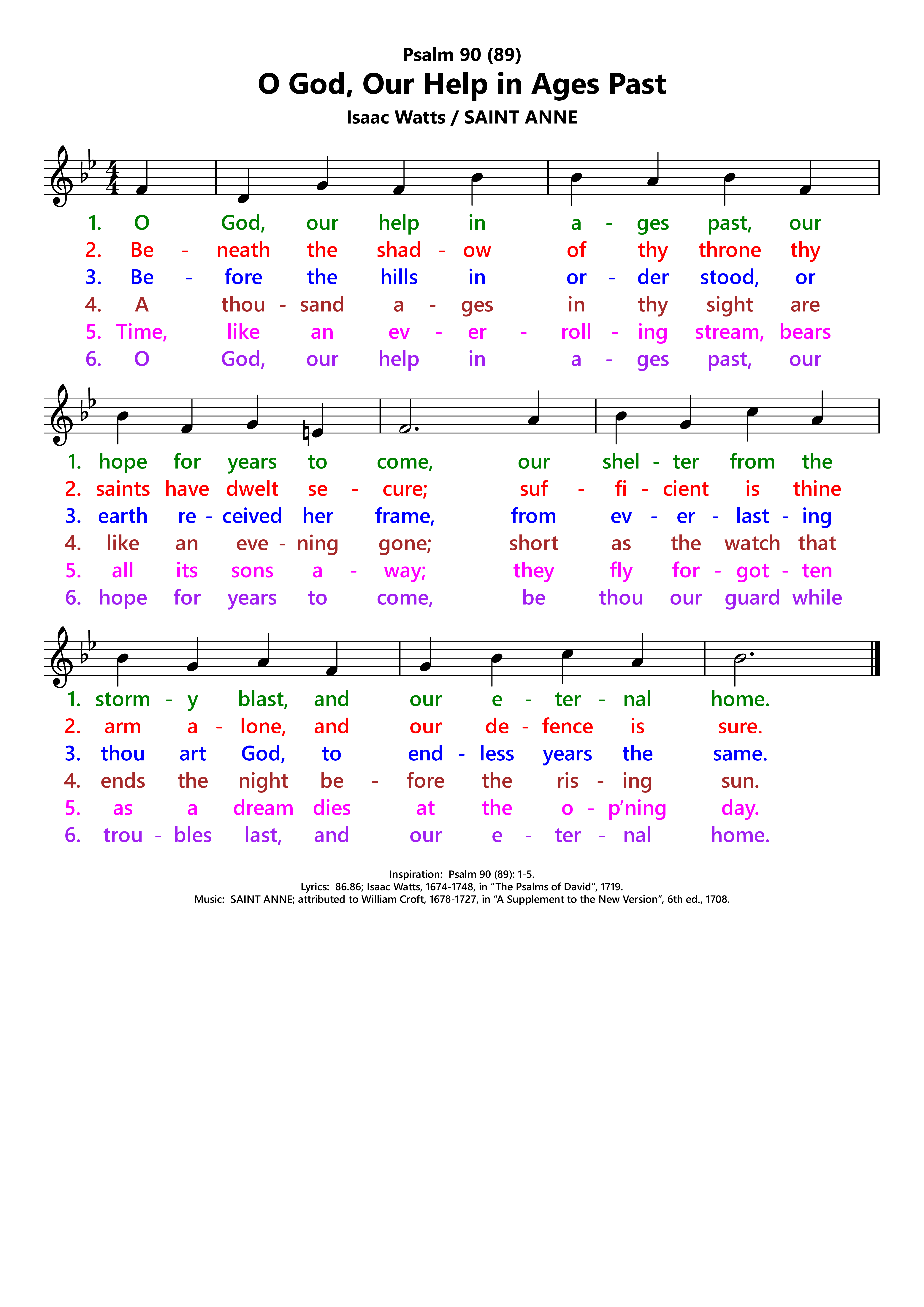 Psalm 90 (89): O God, Our Help in Ages Past [Isaac Watts]